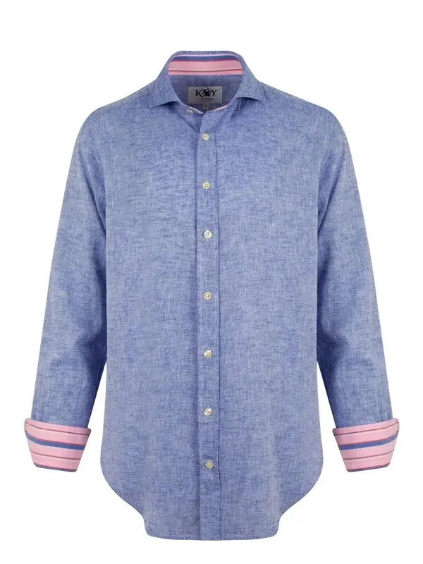 KOY CLOTHING Mida Cotton Linen Shirt - Blue