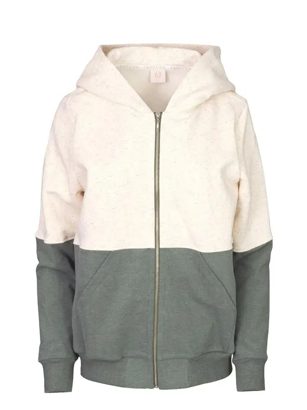 OH!ZUZA NIGHT&DAY Neutrals / Two Colours Zip Hoodie Tracksuit Top - Green