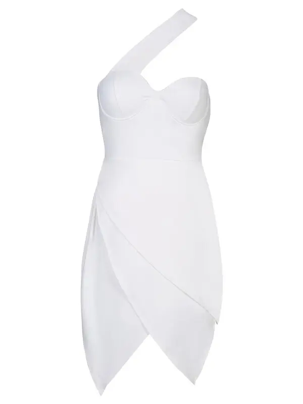 THE GT ATELIER One Shoulder Strap Surreal Dress - White