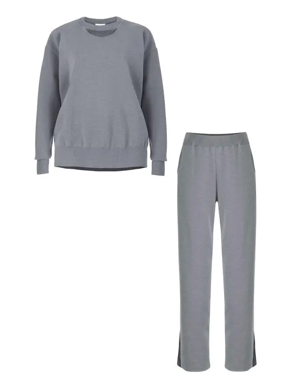 SALANIDA Ora & Rotondo 100% Merino Co-ord Light - Grey
