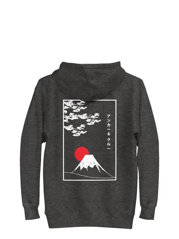 ANCHOR & CREW Heather Mount Fuji Landmark Cotton Blend Hoodie - Black