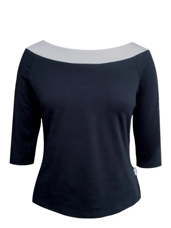 FROCK TALES Boating Top In Navy And White - Blue