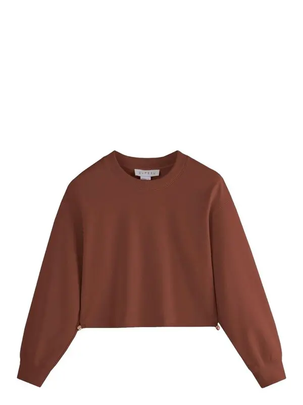 SUPESU Cubby Sweater, Cropped Caramel Macchiato - Brown