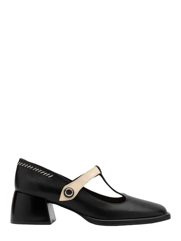 ILVI Linn -beige Leather Pump - Black