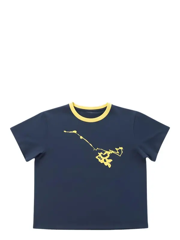 LILIA MUNN Boxy Organic Cotton Graphic Tee – Gray - Grey