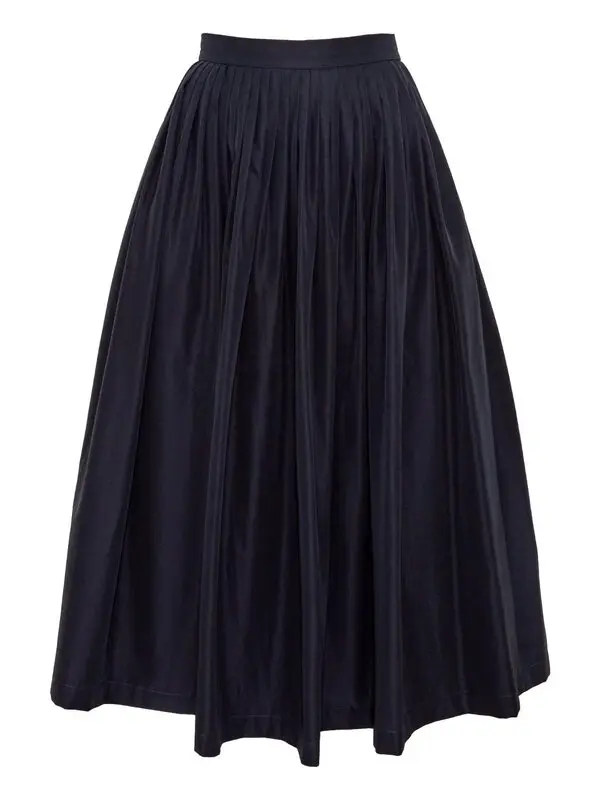 KAROLINA OZOLINSIUTE Linna Navy Maxi Silk Skirt - Blue