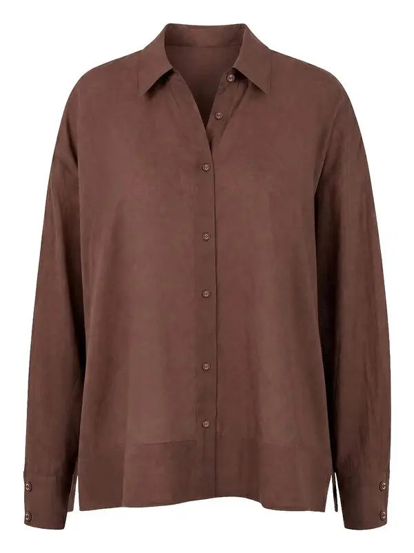 Adrift Clothing Raya Boxy Shirt In Chocolate - Brown