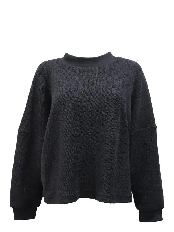JOELEEN TORVICK Large Terry Loop Architectural Pullover - Black
