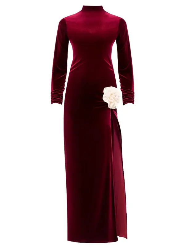 NUR KARAATA Queen Chamber Burgundy Dress - Red