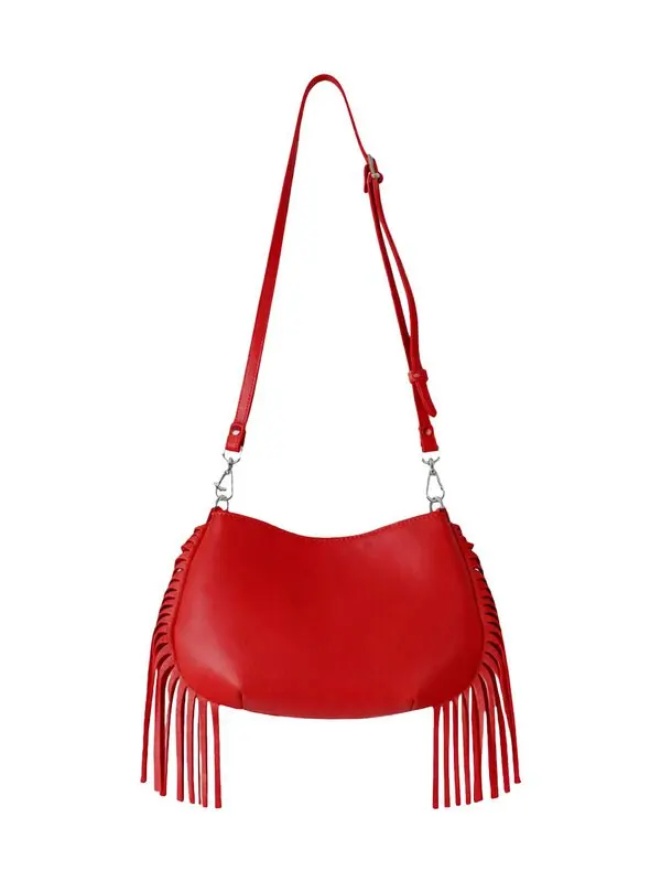 F3ROG BY RANA Crossbody Mini Gordon Fringe Bag - Red