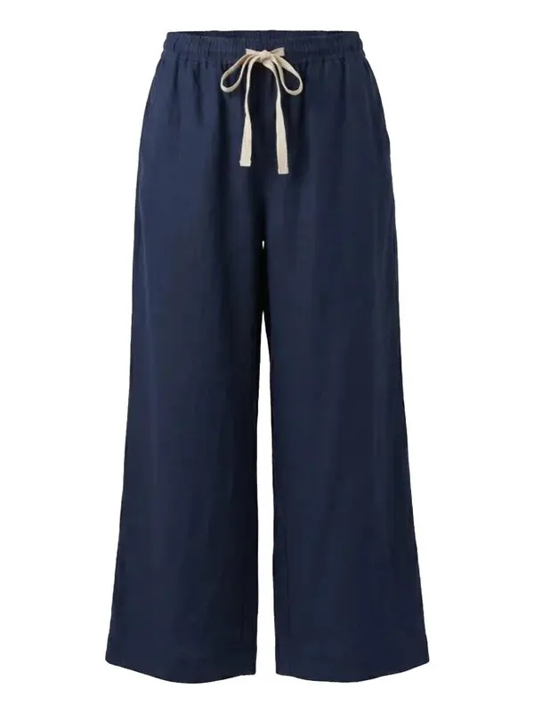 Adrift Clothing Breezy Relaxed Linen Pant In Navy - Blue