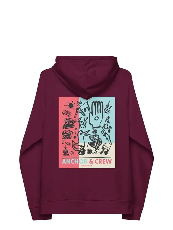 ANCHOR & CREW Burgundy One Moon Safari Editions Organic Cotton Hoodie - Red