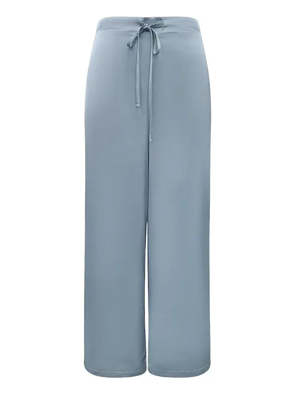 RIVIERA SOIRÉE Winifred Satin Wide-leg Pants - Blue