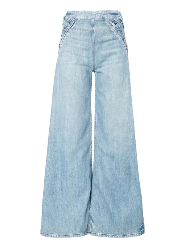 NOEND Dina High Waisted Wide Leg Jeans In Dover - Blue