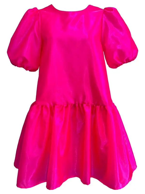 BLAISE LONDON The Blaise Mini Dress With Puff Sleeves Cerise - Pink