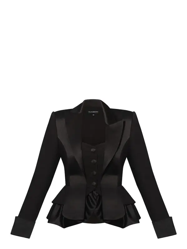 TIA DORRAINE Deconstructed Tailored Blazer - Black