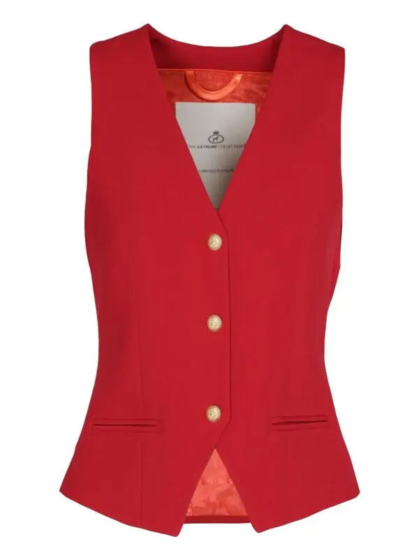THE EXTREME COLLECTION Vest Super Crepe With Buttons And Gold Details Atelier - Red