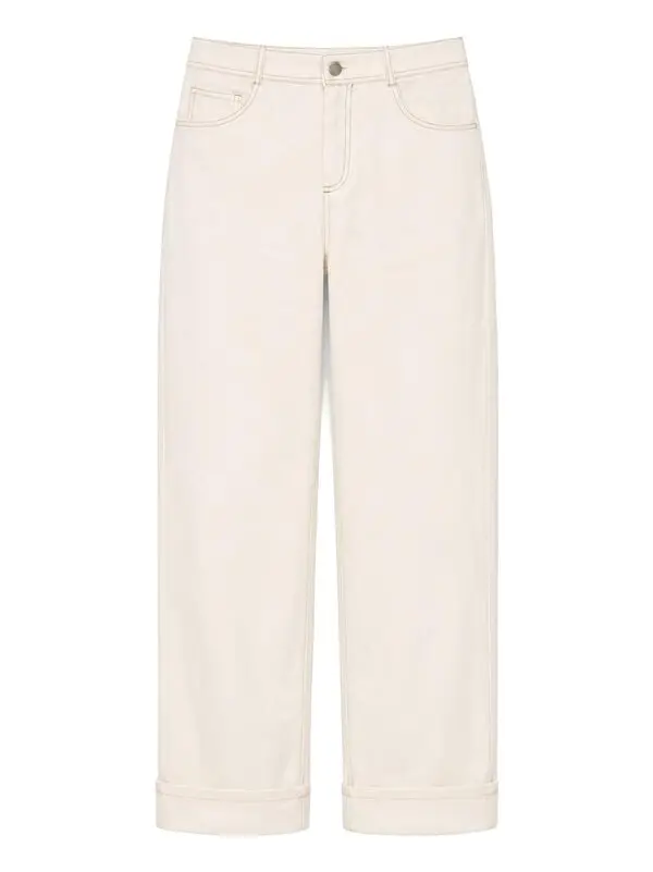 Carmen Says Agenda Cream Denim Trousers - White