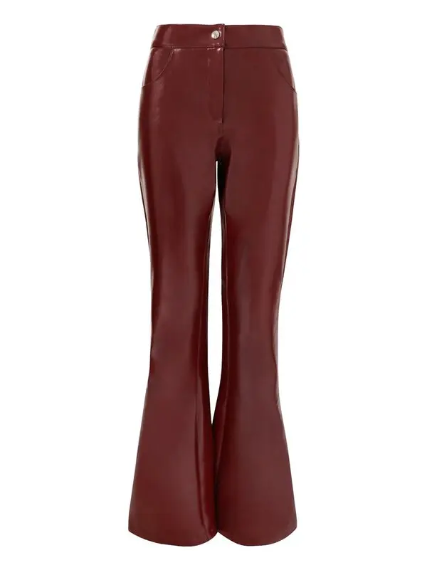 SARAH REGENSBURGER Cactus Fibre Flared Trousers - Red