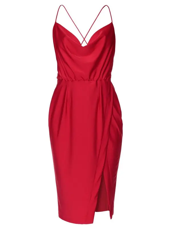 AGGI BY HALEWSKI Kim Midi Dress - Red