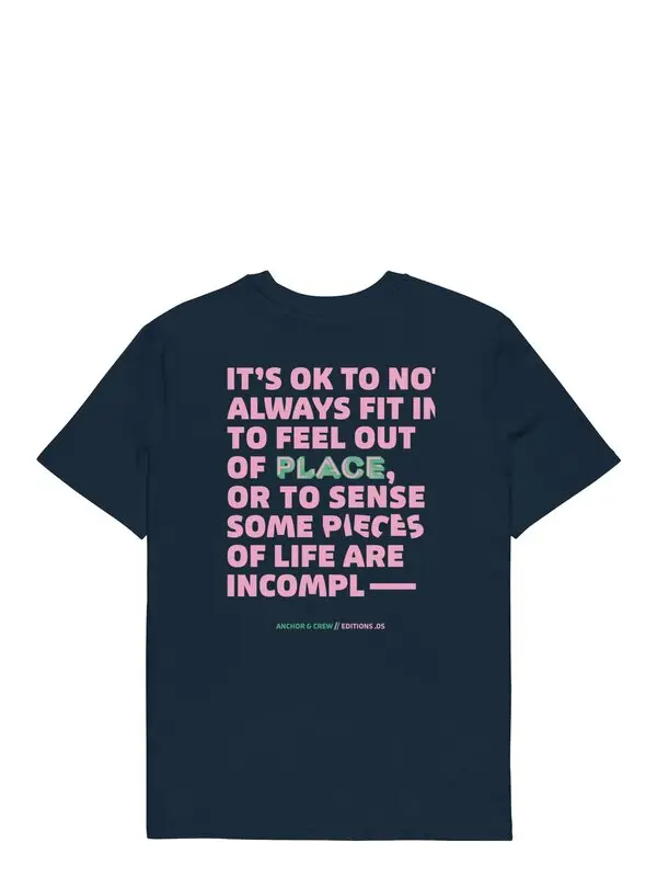 ANCHOR & CREW Navy Five It's Ok Editions Organic Cotton T-shirt - Blue