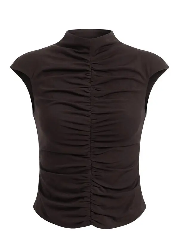 AGGI BY HALEWSKI Rita Dark Chocolate Blouse - Brown