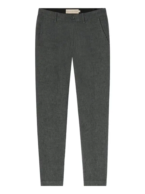 WESTON JON BOUCHER Havana Comfort Linen Slim Pants Charcoal Pebble Thirty-one Inseam Length - Grey
