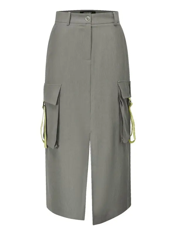 SMART AND JOY Midi Cargo Skirt With Flap Pockets - Green