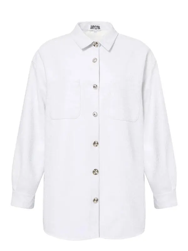 AMY LYNN Cole Glitter Oversized Shirt - Grey