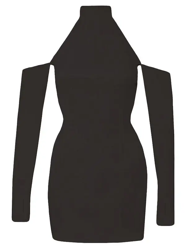 VESTIAIRE D'UN OISEAU LIBRE Wool Short Dress - Black