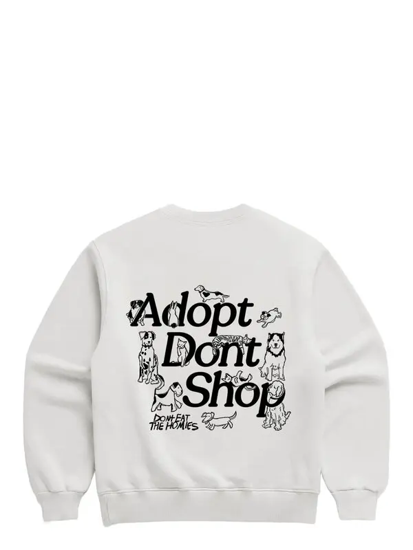 DONT EAT THE HOMIES Adopt Dont Shop Crewneck - Grey
