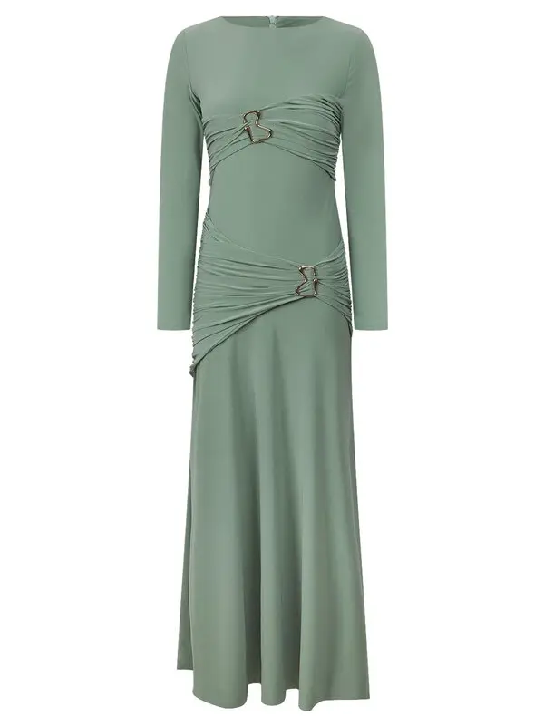 CELESTINE & MAE Jade Maxi Dress In Sage - Green