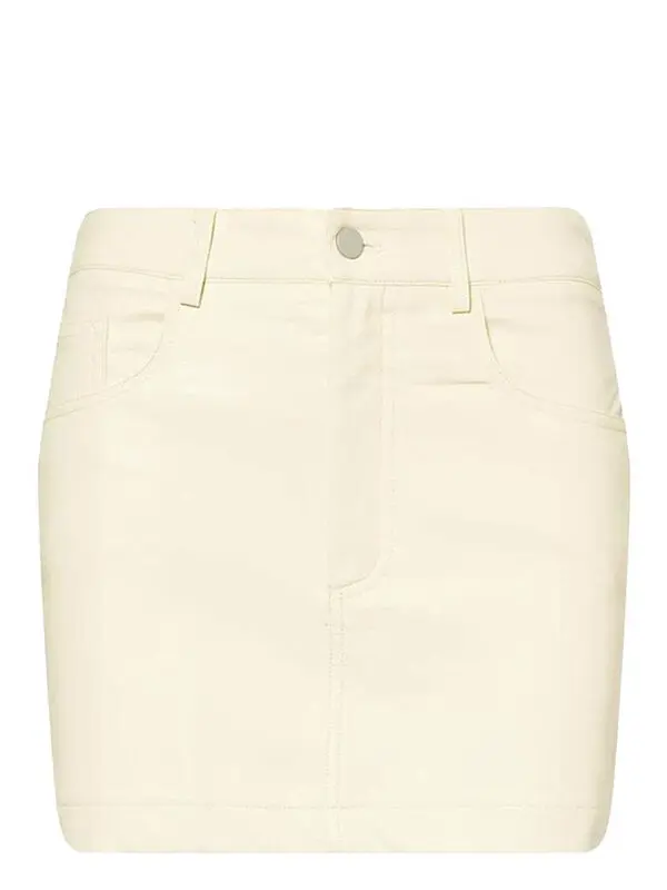 AMY LYNN Milena Lemon Leather Mini Skirt - Yellow
