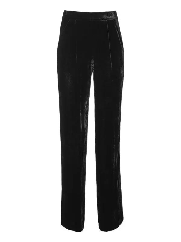 LITA COUTURE The Silk Velvet Trousers - Black