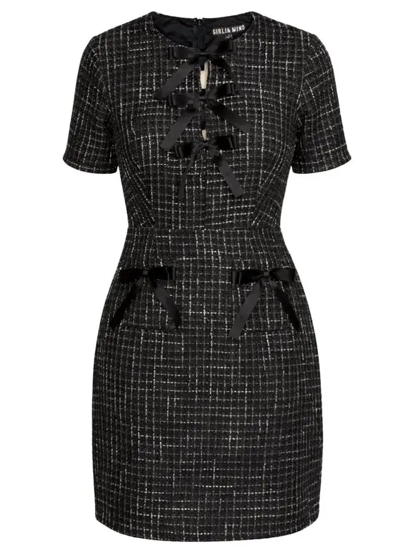 GIRL IN MIND Kenza Bow Detail Mini Dress - Black