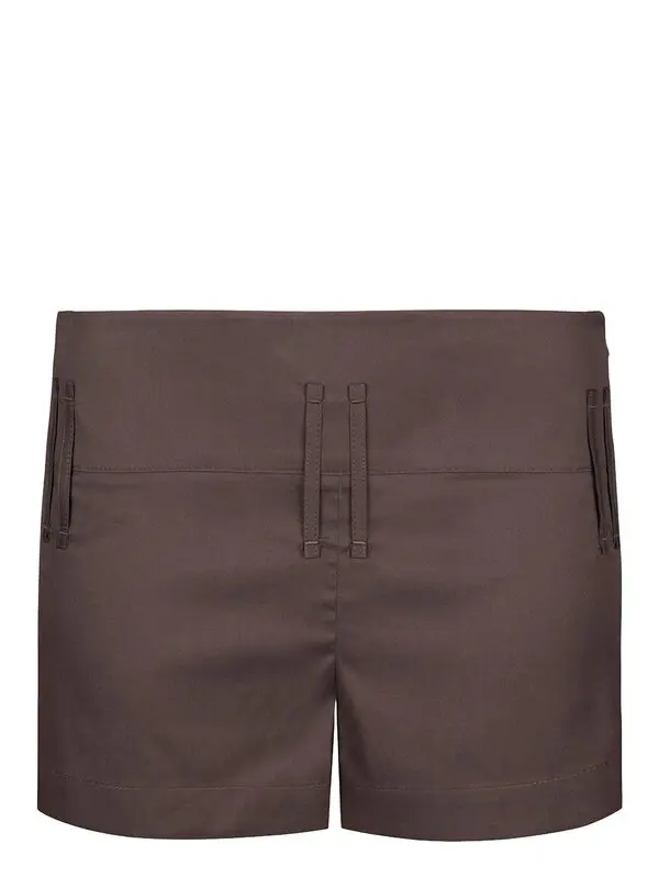 ANEMOIA Sable Poplin Micro Shorts - Brown