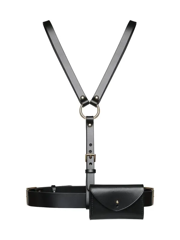 HAUTE CUIR Prestige Leather Harness Bag - Black