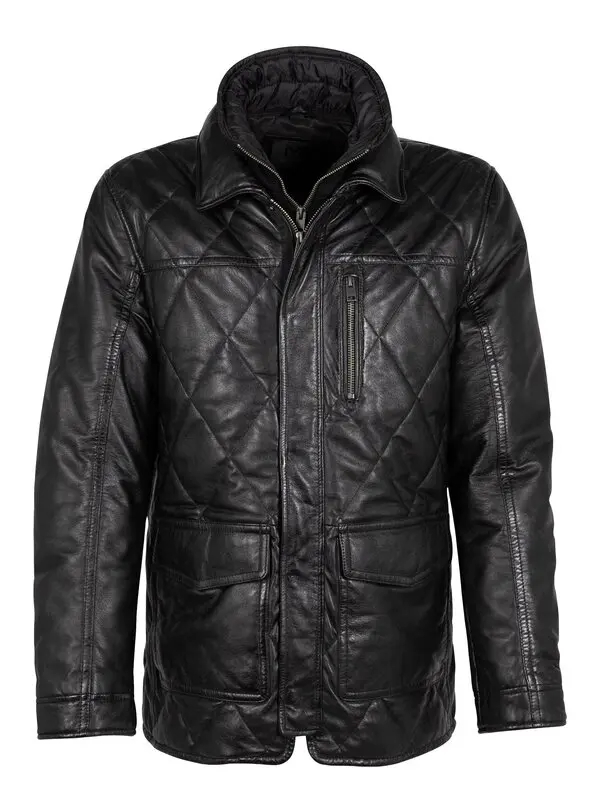 Mauritius Quilted Leather Jacket Bartley - Black