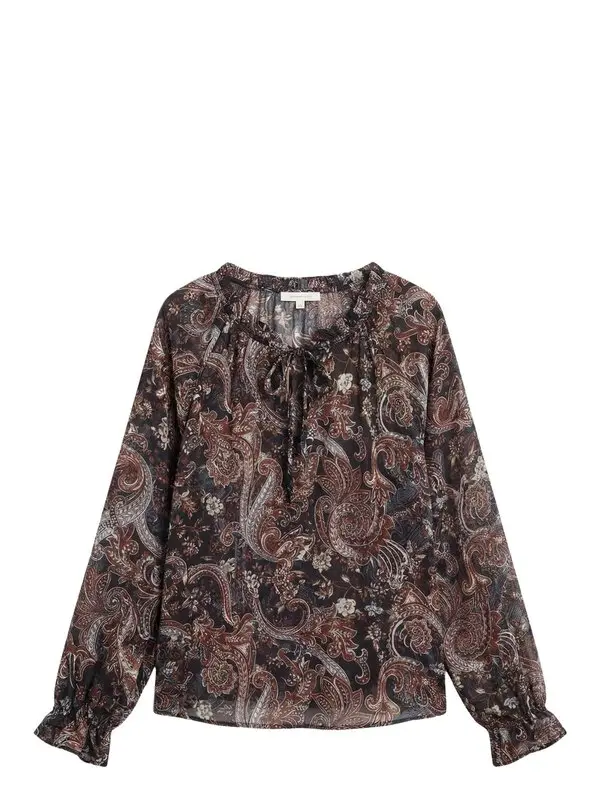 LATELIER LONDON Zaya Paisley Print Blouse - Black
