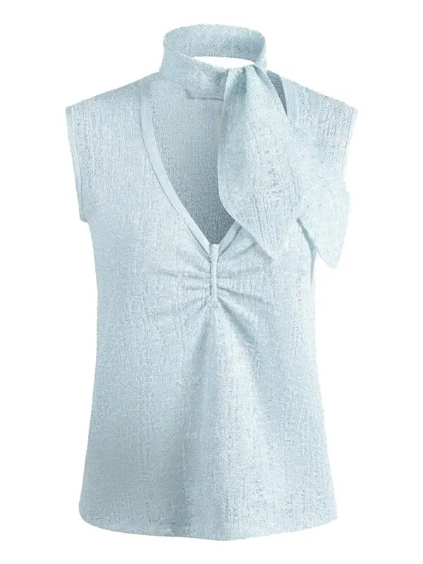 RIVERPEACE.CO Light Textured Knit Tank Top - Blue