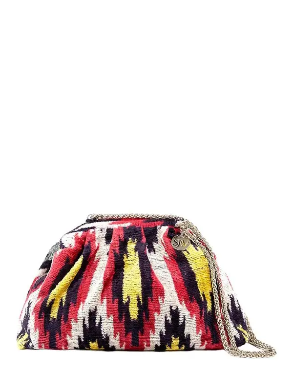 SJW BAGS LONDON Black / Red / Yellow Victoria Ikat Multicolour Bag Grey/ Black/cream/ Red/ Yellow - Black/red/yellow