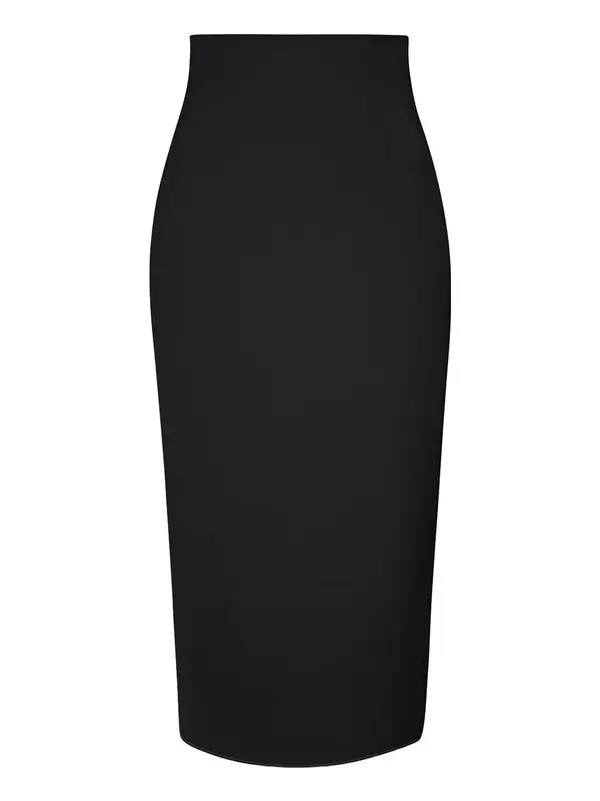 TIA DORRAINE High-waist Pencil Midi Skirt - Black