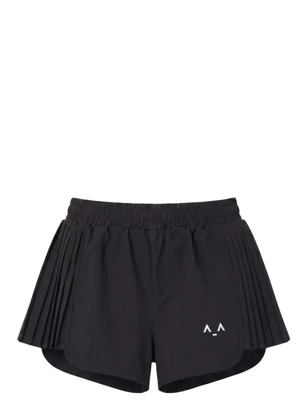 ALTRA VOLTA Pleated Active Shorts With Elastic Waist - Black