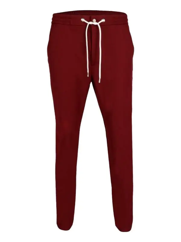DAVID WEJ Ashford Plain Drawstring Trouser – Burgundy - Red
