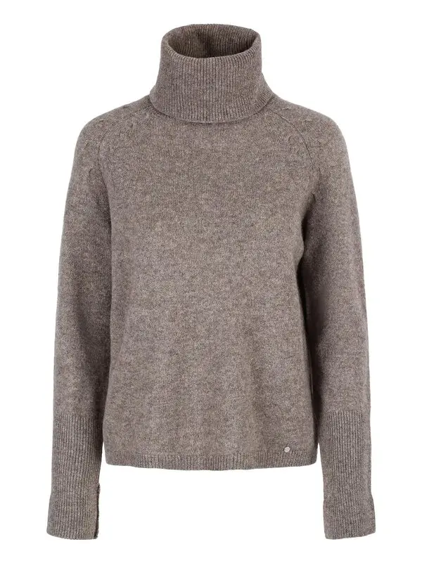 TIRILLM Cosy" Chunky Turtle Neck Pullover Melange - Brown