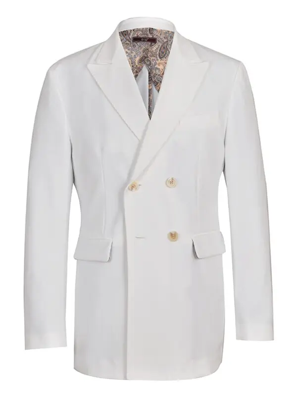DAVID WEJ Ashford Relaxed Double-breasted Blazer - White