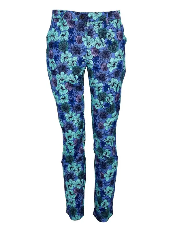 LORDS OF HARLECH Jack Lux Hibiscus Garden Pants - Blue