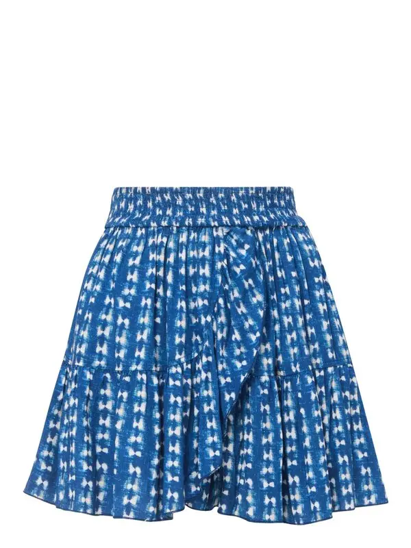 CHANGE OF SCENERY Blue / White Izzy Skirt In Denim Tides - Blue/white
