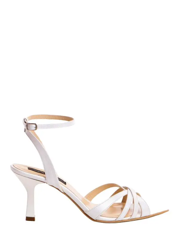 THE 5TH ELEMENT Ana Pearly Leather Sandals - White