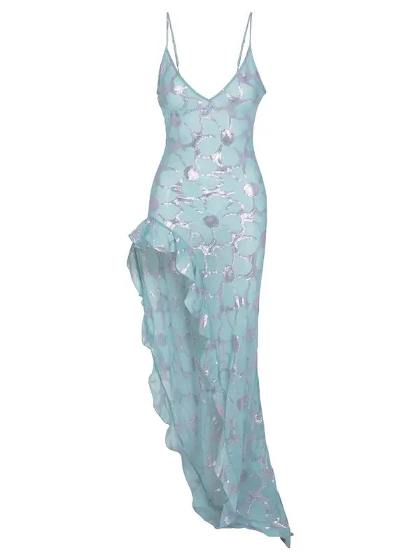 DELFI COLLECTIVE Lara Aqua Ruffle Dress - Blue